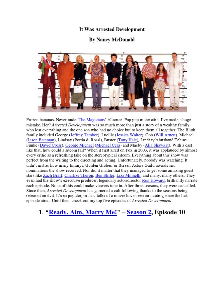 It Was Arrested Development | PDF | Leisure | Entertainment (General)