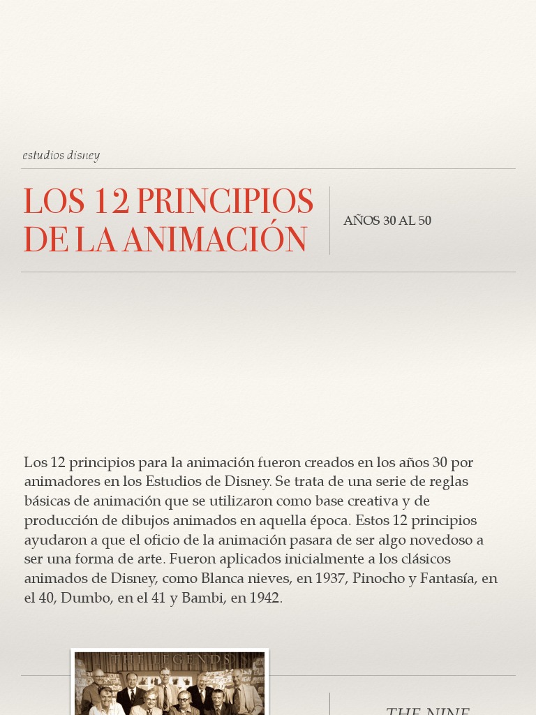 12 Principios de La Animacion | PDF | Animación | Walt Disney