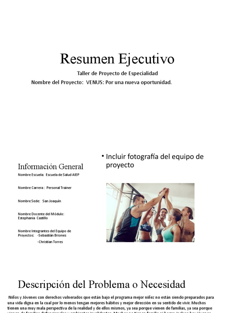 Formato Resumen Ejecutivo | PDF