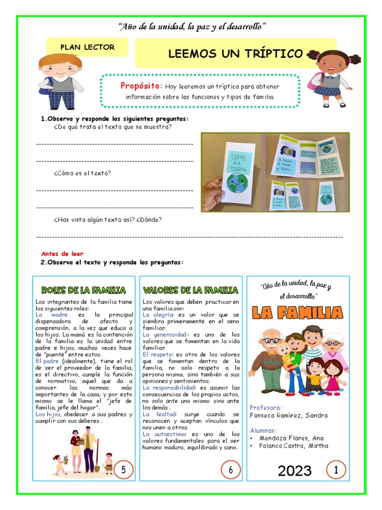 Ficha-Vier-Pl-Leemos Un Tríptico | PDF | Estudios de idiomas ...