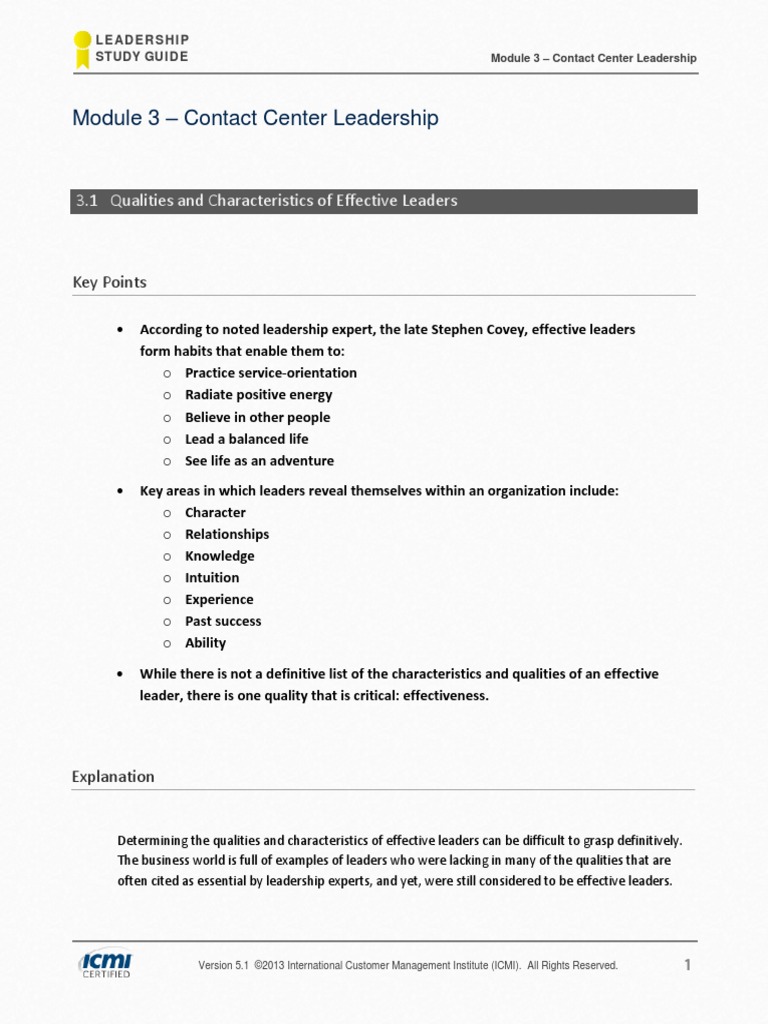 Leadership Module 3 Study Guide | PDF | Corporate Social Responsibility ...