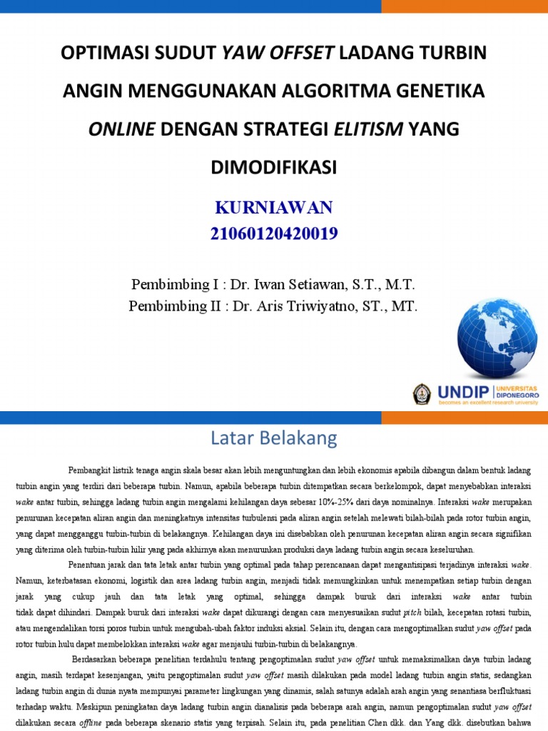 Optimasi Sudut Yaw Offset Pada Ladang Turbin Angin Menggunakan ...