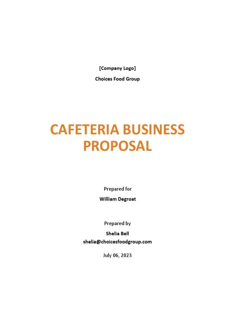 Cafeteria_Business_Proposal_Template | PDF | Cafeteria | Restaurants