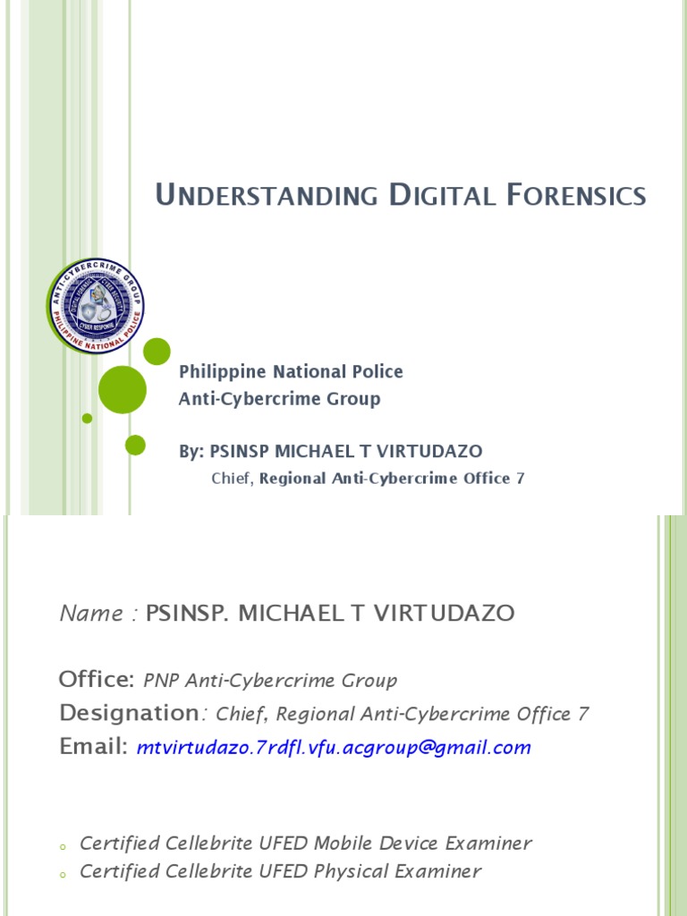 PNP ACG - Understanding Digital Forensics | PDF | Digital Forensics | Computer Forensics