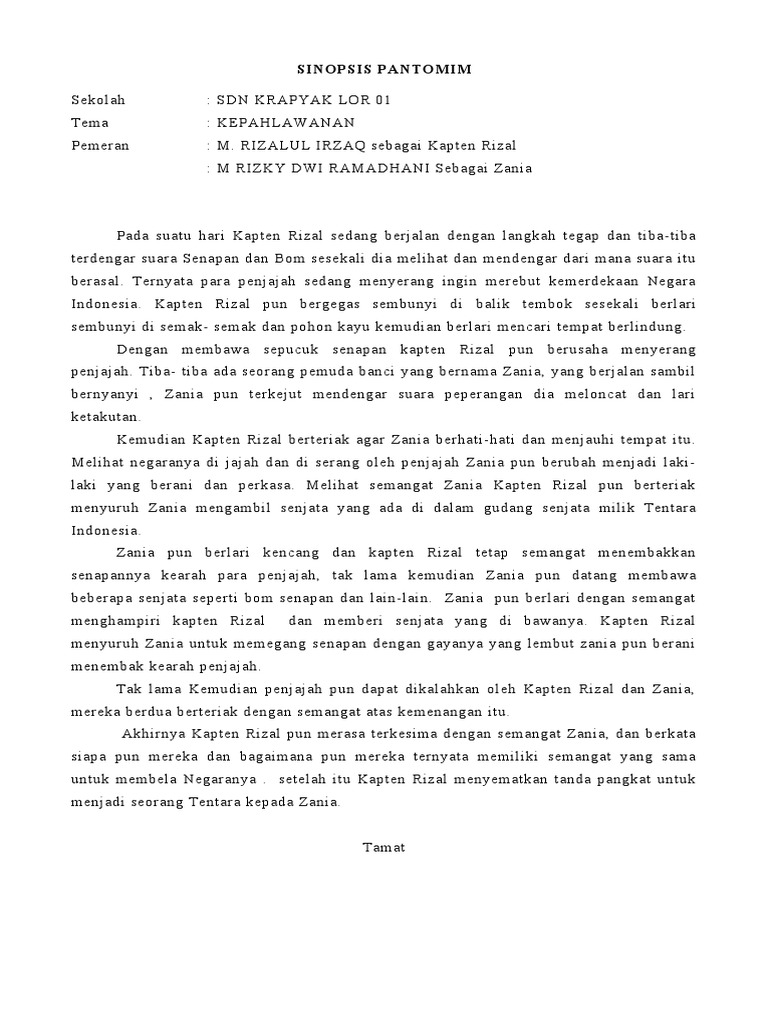 Sinopsis-Pantomim SDN KRAPYAK LOR 01 | PDF