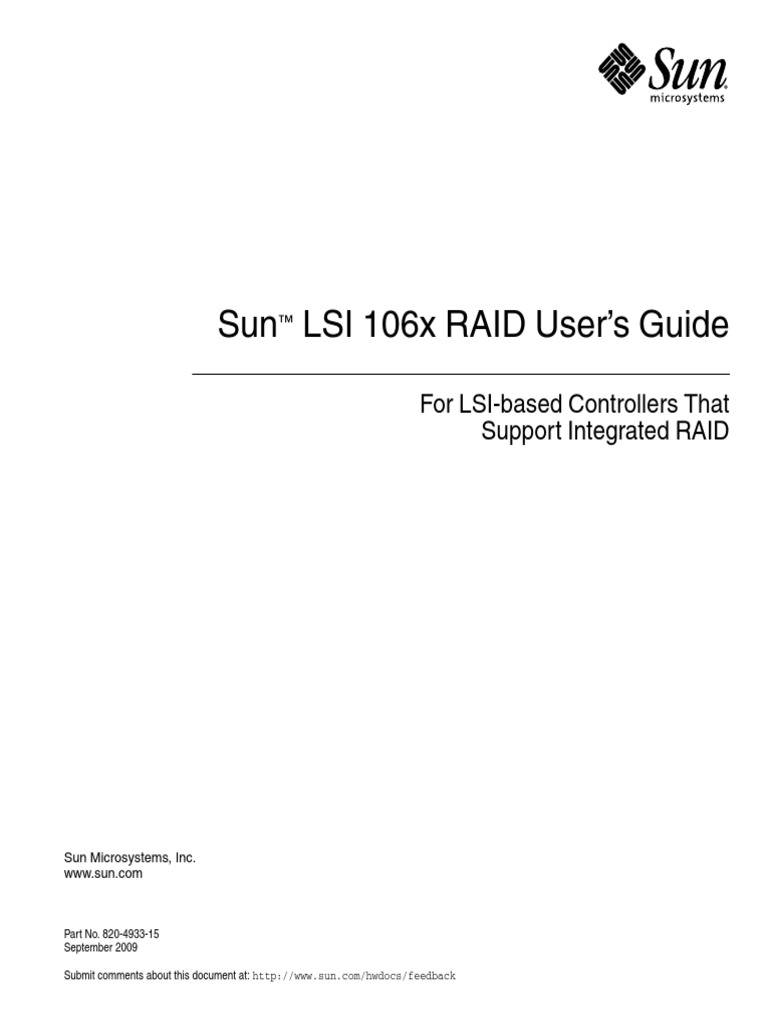 X4450 - 3713255 - LSI 106x - RAID - User - Guide | PDF | Hard Disk ...