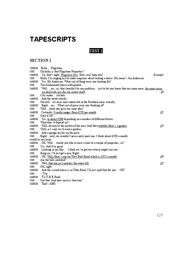IELTS 03 - Listening 01 & Reading 01 - Transcripts & Keys | Download ...