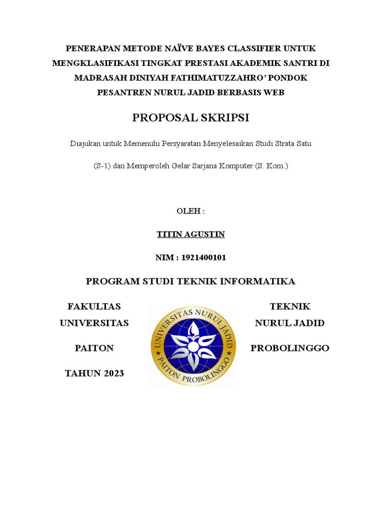 Proposal Skripsi - 1921400101 | PDF