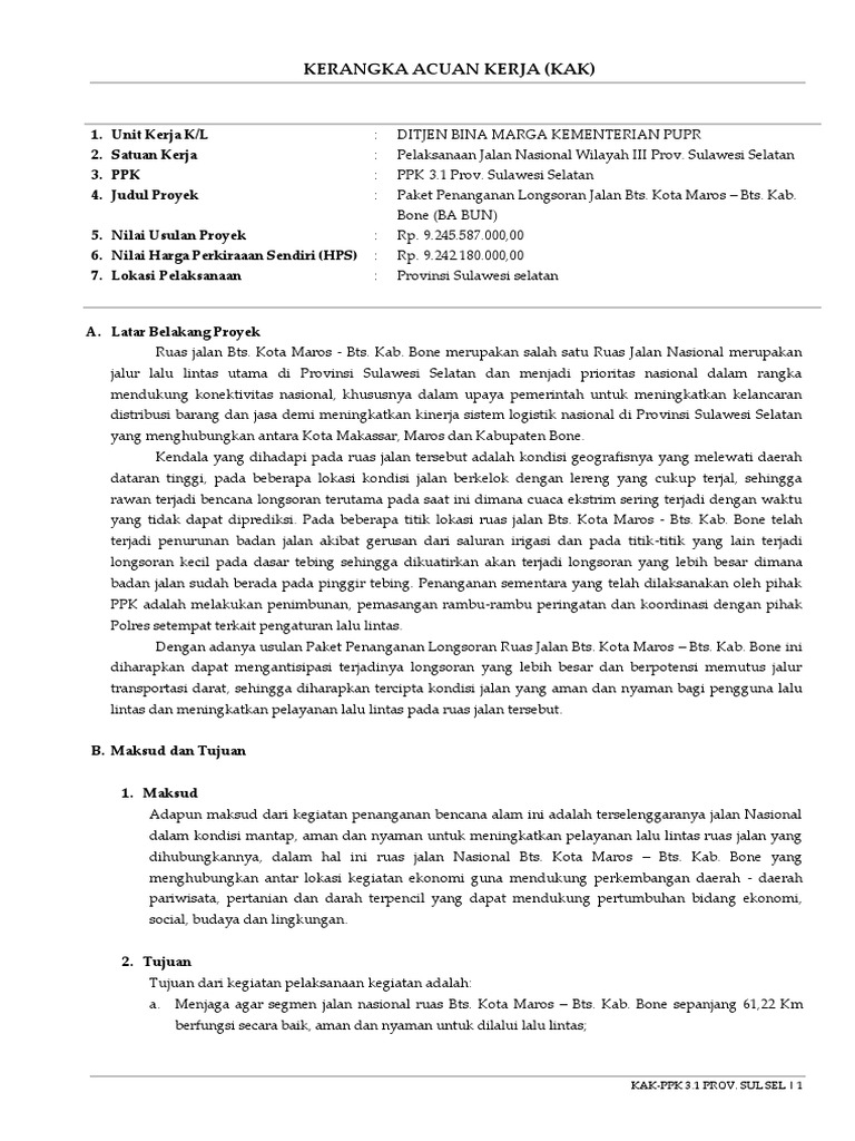 Penanganan Longsoran Jalan Maros-Bone | PDF
