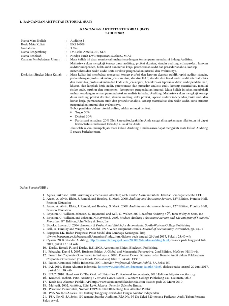 Rancangan Aktivitas Tutorial | PDF