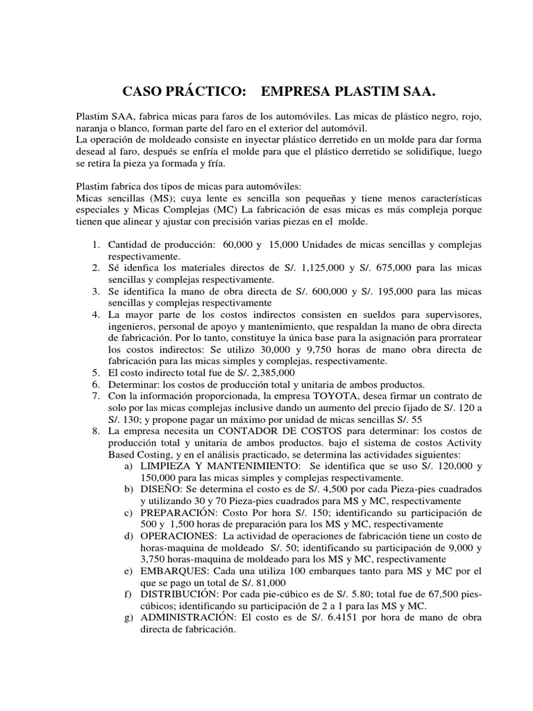 Caso PLASTIUM SAC | PDF | Negocios | Tecnología