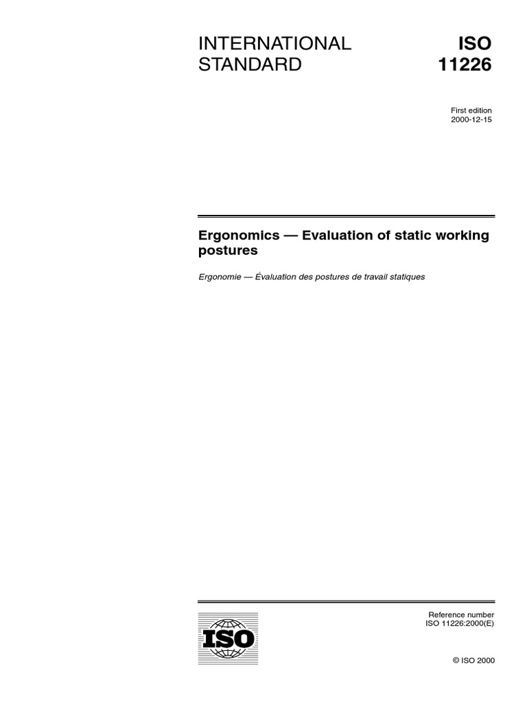 Iso 11226 2000 Postural Pdf Anatomical Terms Of Motion Anatomy
