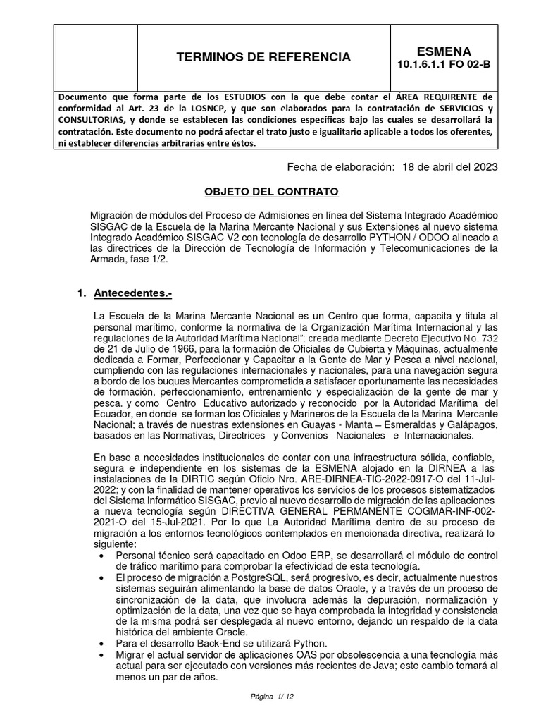 5 Terminos de Ref | PDF | Informática | Gestión de tecnología de la ...