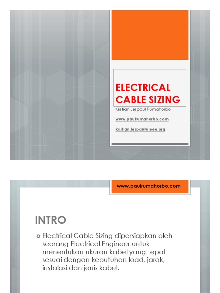 Sharing Online Cable Sizing | PDF