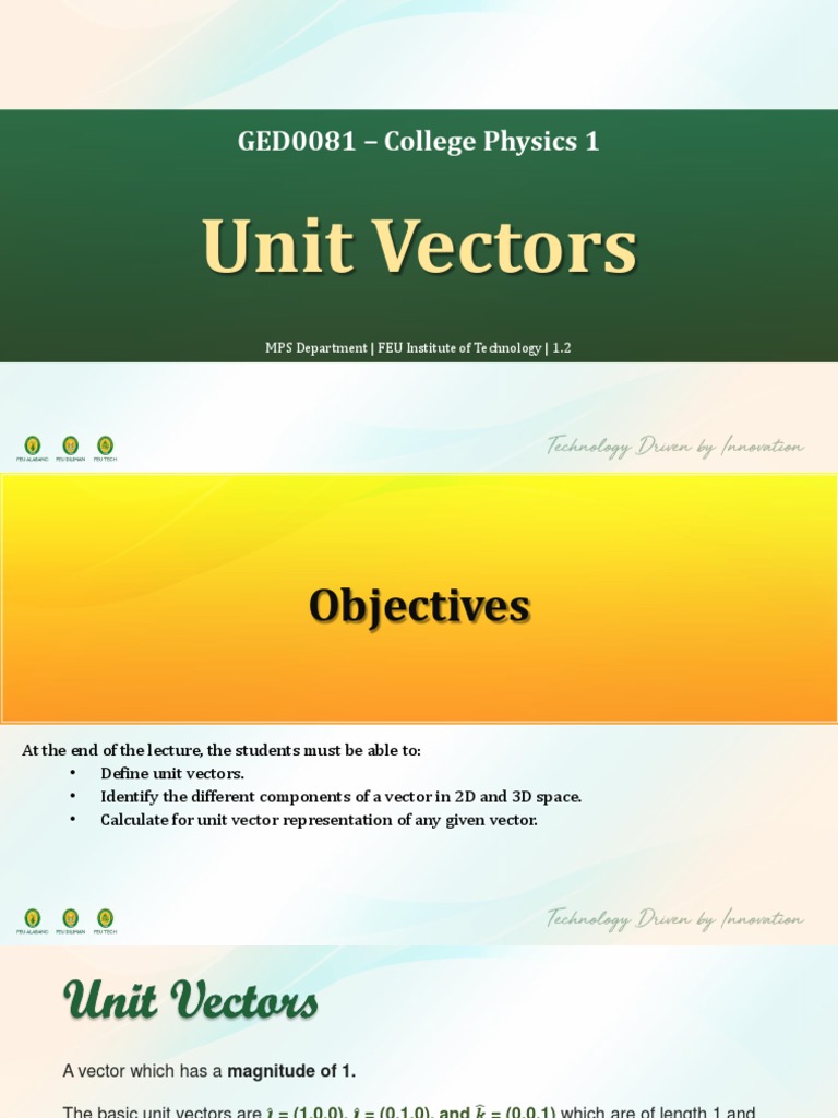 Stppt2 Unit Vectors Pdf Euclidean Vector Norm Mathematics