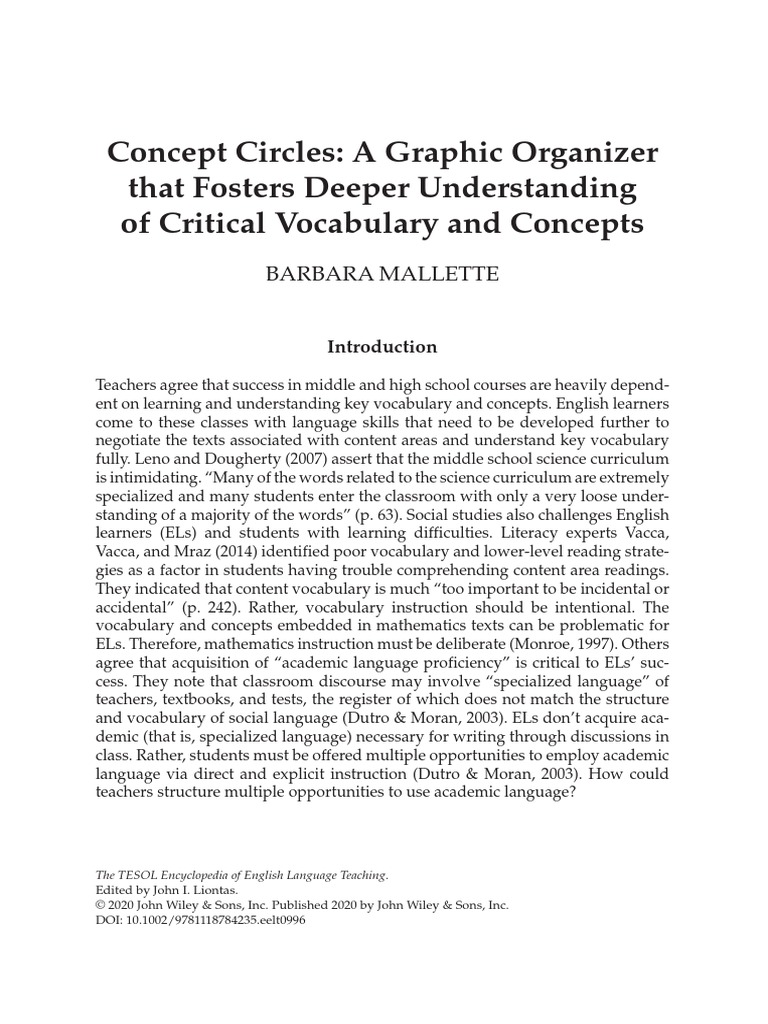 Enhancing Vocabulary with Graphic Organizers | PDF | Reading ...