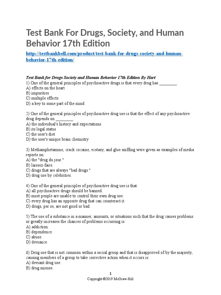 Drugs, Society, and Human Behavior 17th | PDF | Substance Abuse | Substance Dependence
