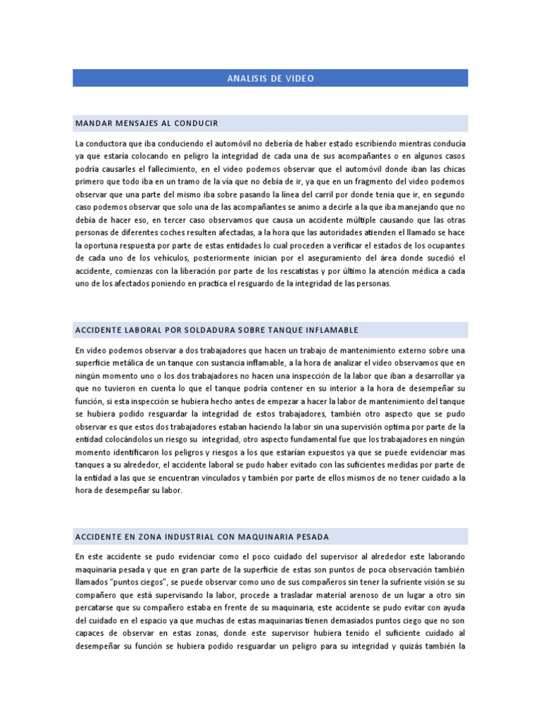 Analisis De Video Pdf Grúa Máquina Tanques