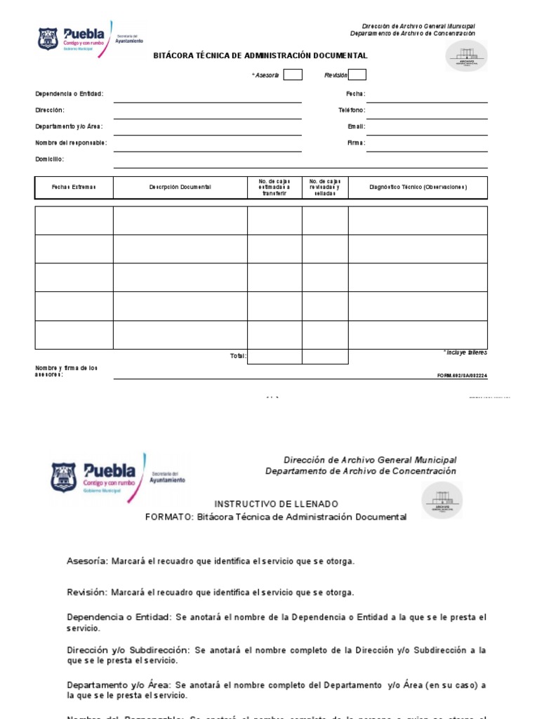 Bitácora Técnica de Documentos Administrativos | PDF