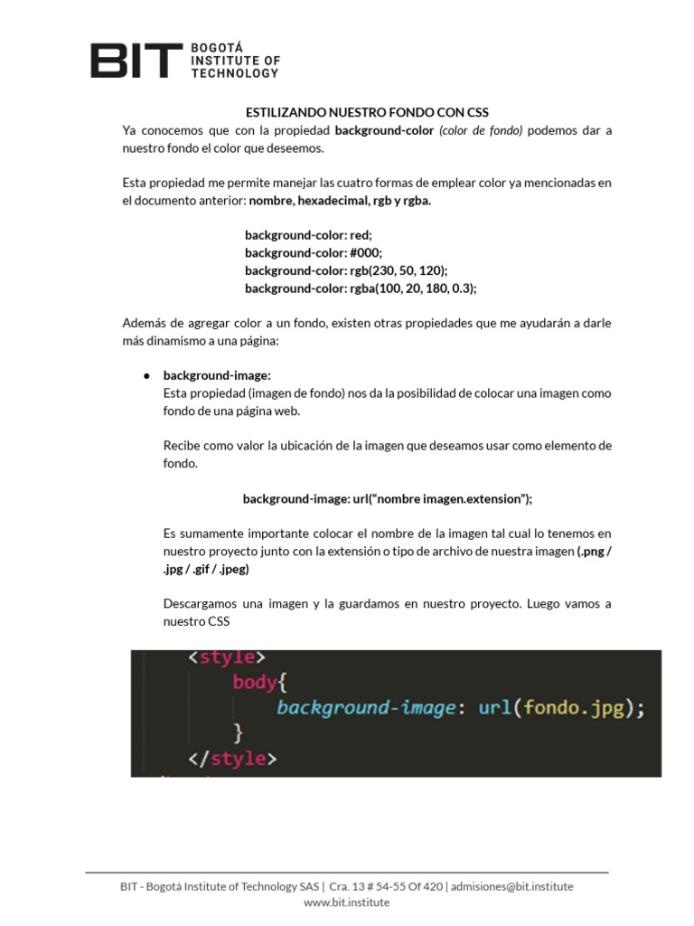 Estilizando Fondos con CSS | PDF | Color | Informática