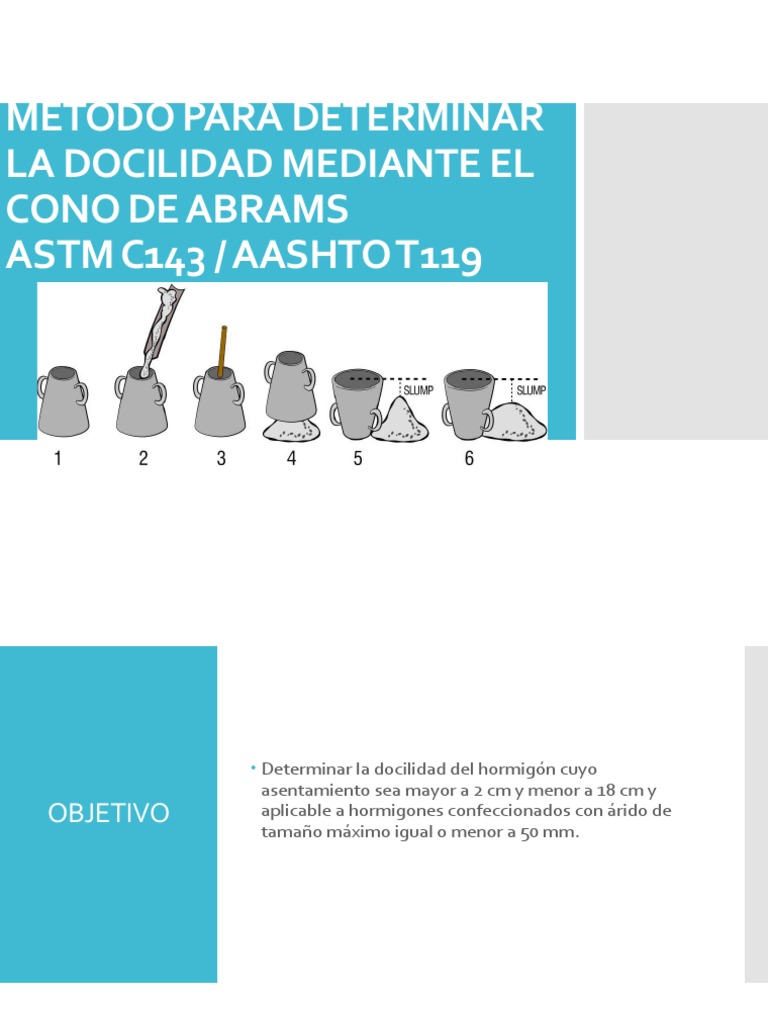 Docilidad del hormigón con cono de Abrams | PDF