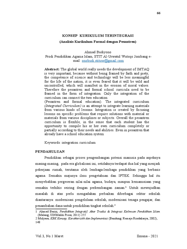 Integrasi Kurikulum Pesantren dan Formal | PDF