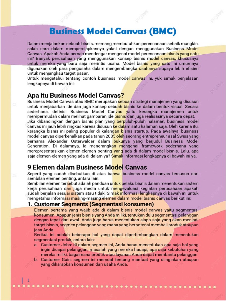Business Model Canvas (BMC) | PDF