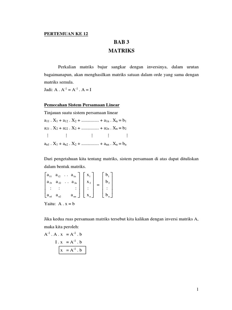 Penyelesaian Persamaan Linier Simultan | PDF