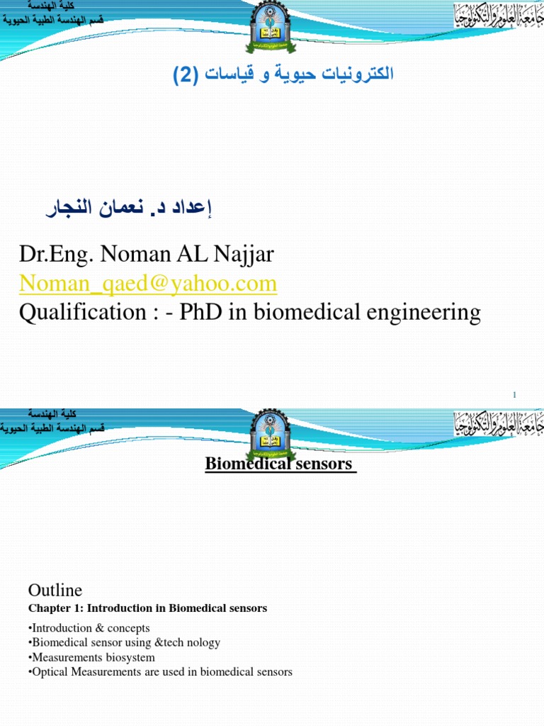 Chapter 1 Introduction in Biomedical Sensors | Download Free PDF | Sensor | Applied And ...