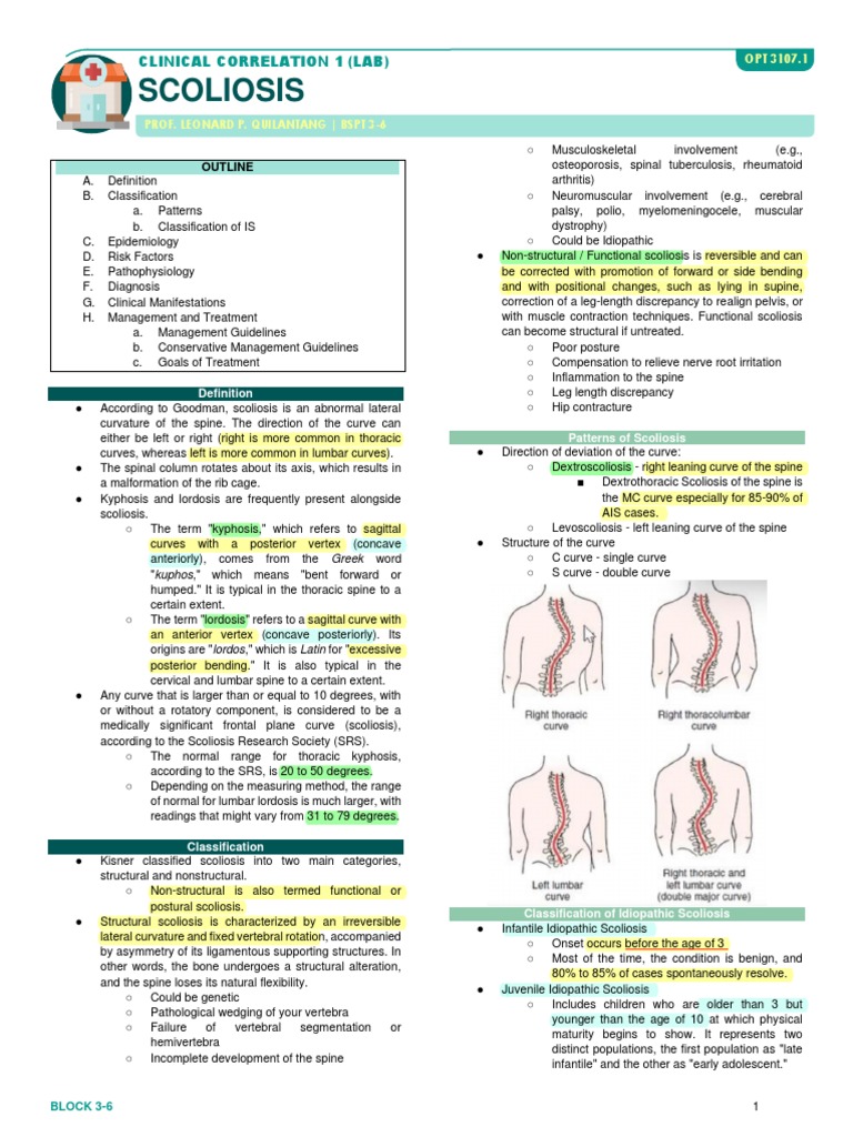 Scoliosis Medical Background | PDF | Scoliosis | Vertebral Column