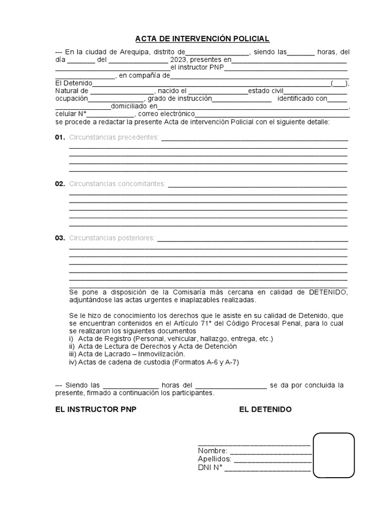 Nuevas Actas PNP 2023 | PDF | Ley común | Justicia