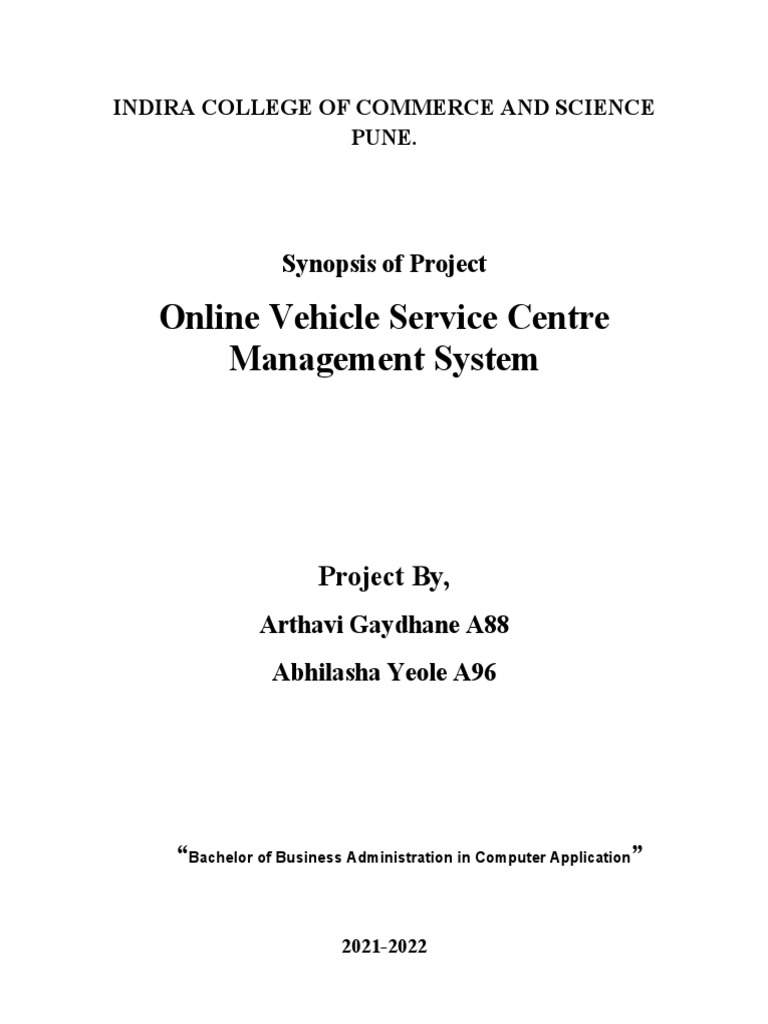 Project Synopsis | PDF