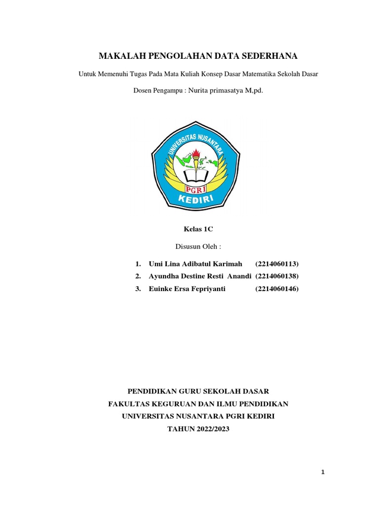 Makalah Pengolahan Data | PDF | Metode & Bahan Ajar | Komputer