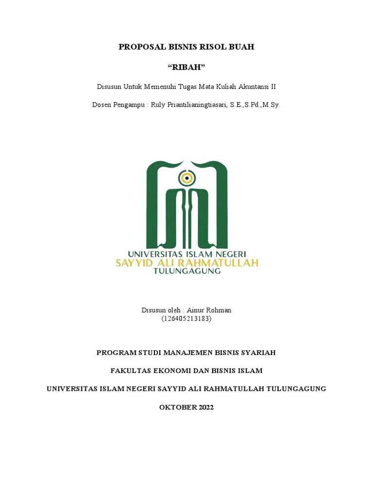 Proposal Bisnis Risol Buah | PDF