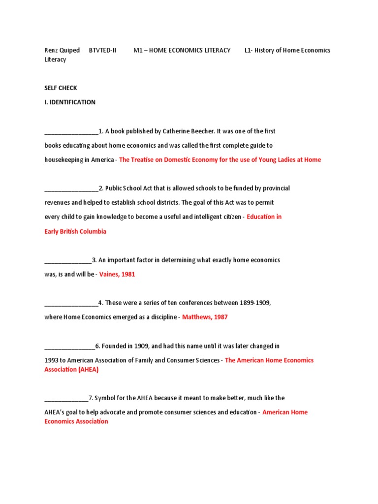 Home Economics: A Historical Overview | PDF | Housekeeping | Home Economics