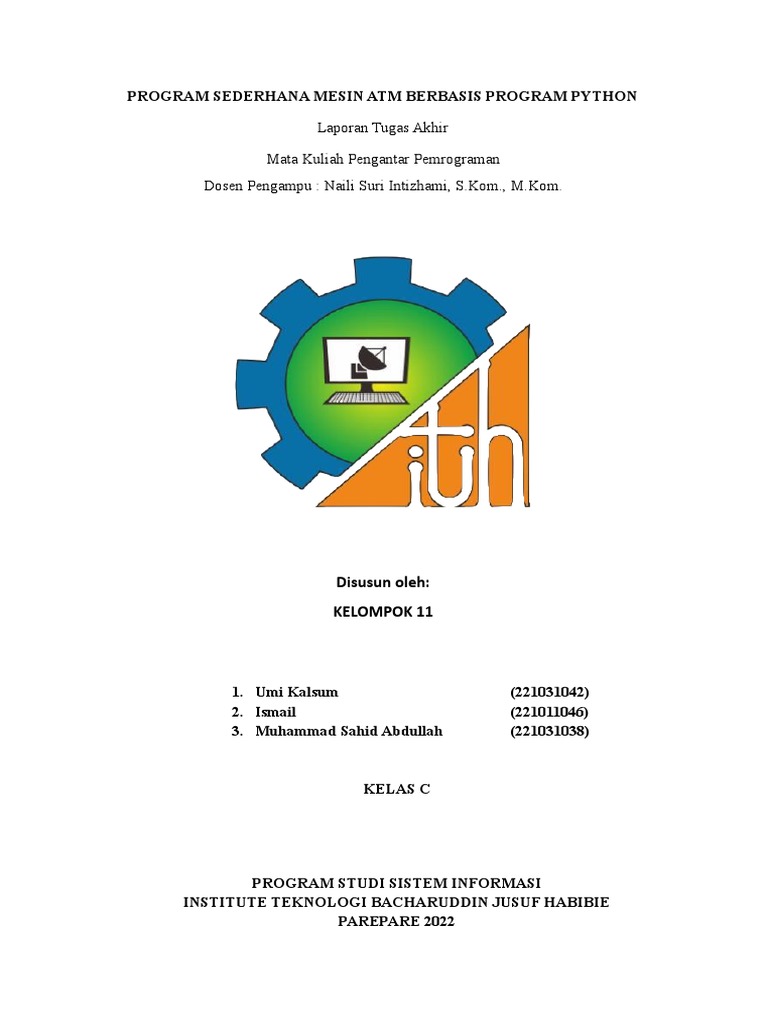 Laporan Program Sederhana Mesin Atm Berbasis Program Python | PDF