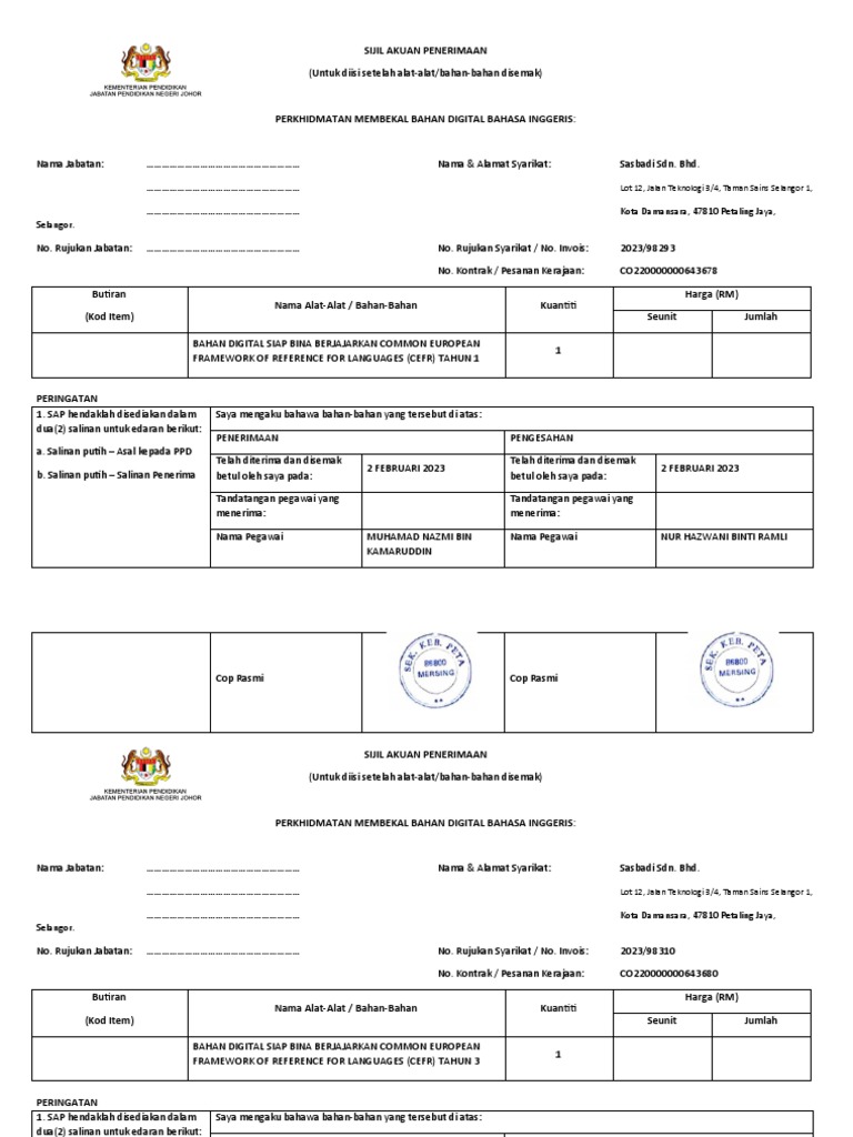 SAP CEFR TAHUN 2022 - 23 (PPD - Sekolah) | PDF
