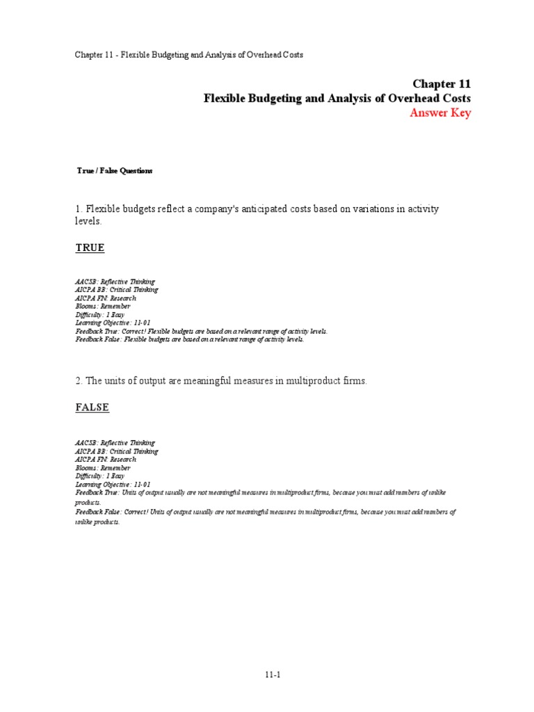 HiltonPlatt 11e TB Ch11 | PDF | Cost Accounting | Variance