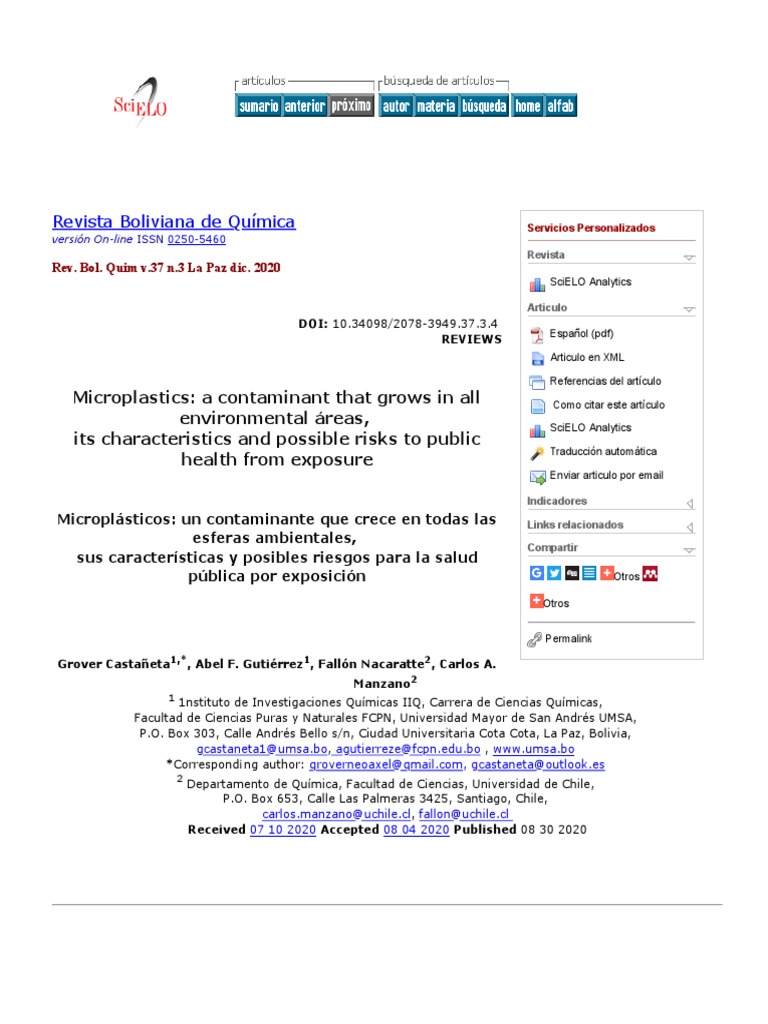 Microplásticos - Un Contaminante Que Crece en Todas Las Esferas ...