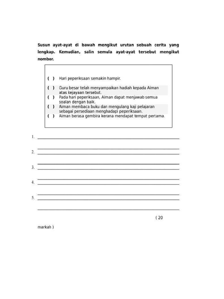 Latihan BM Tahun 2 | PDF