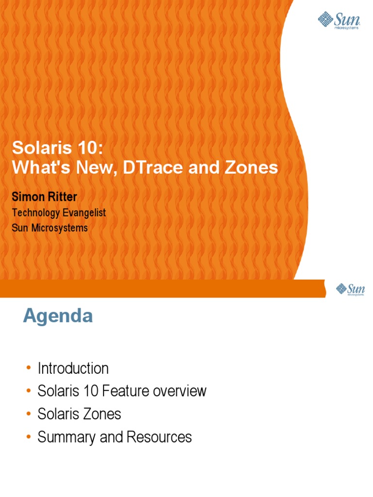 Solaris 10: What'S New, Dtrace and Zones: Simon Ritter | PDF | Ip ...
