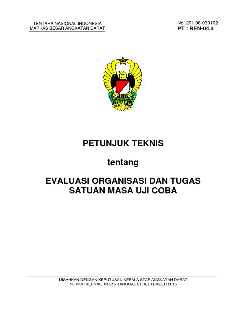 Document 2021-04-06 JUKNIS EVALUASI ORGAS MASA UJI COBAPTREN04.A | PDF