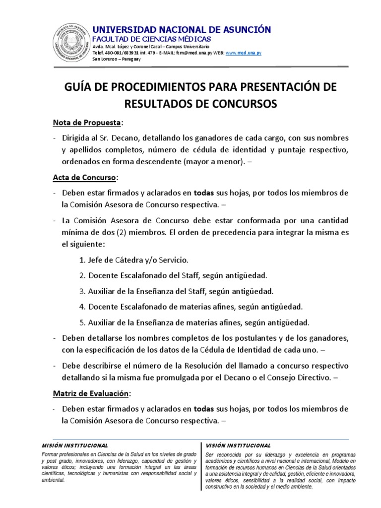 Procedimientos para Resultados de Concursos | PDF | Maestros