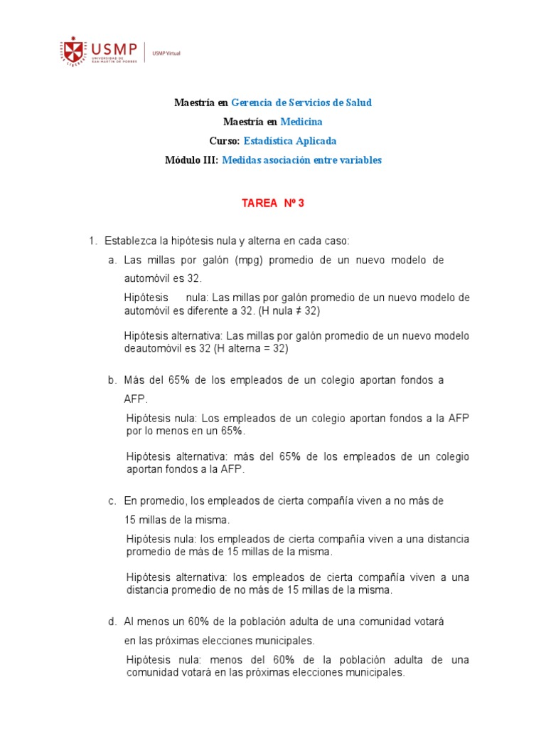 Tarea 3 - ESTADISTICA | PDF