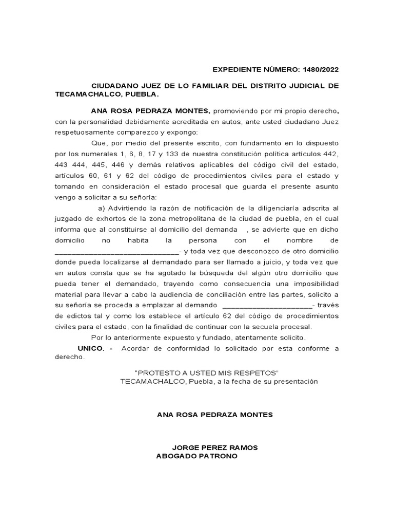 Emplazamiento Por Edictos | PDF