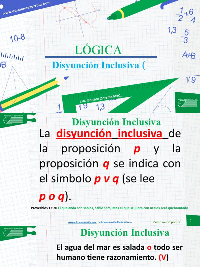 Logica Disyuncion Inclusiva | PDF | Proposición | Lógica Logica Disyuncion Inclusiva | PDF | Proposición | Lógica
