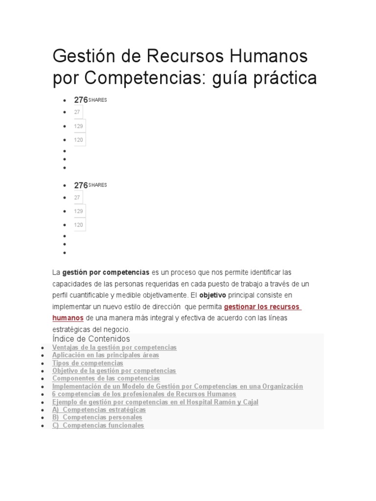 Gestión de Recursos Humanos Por Competencias | PDF | Gestión de recursos humanos | Comportamiento