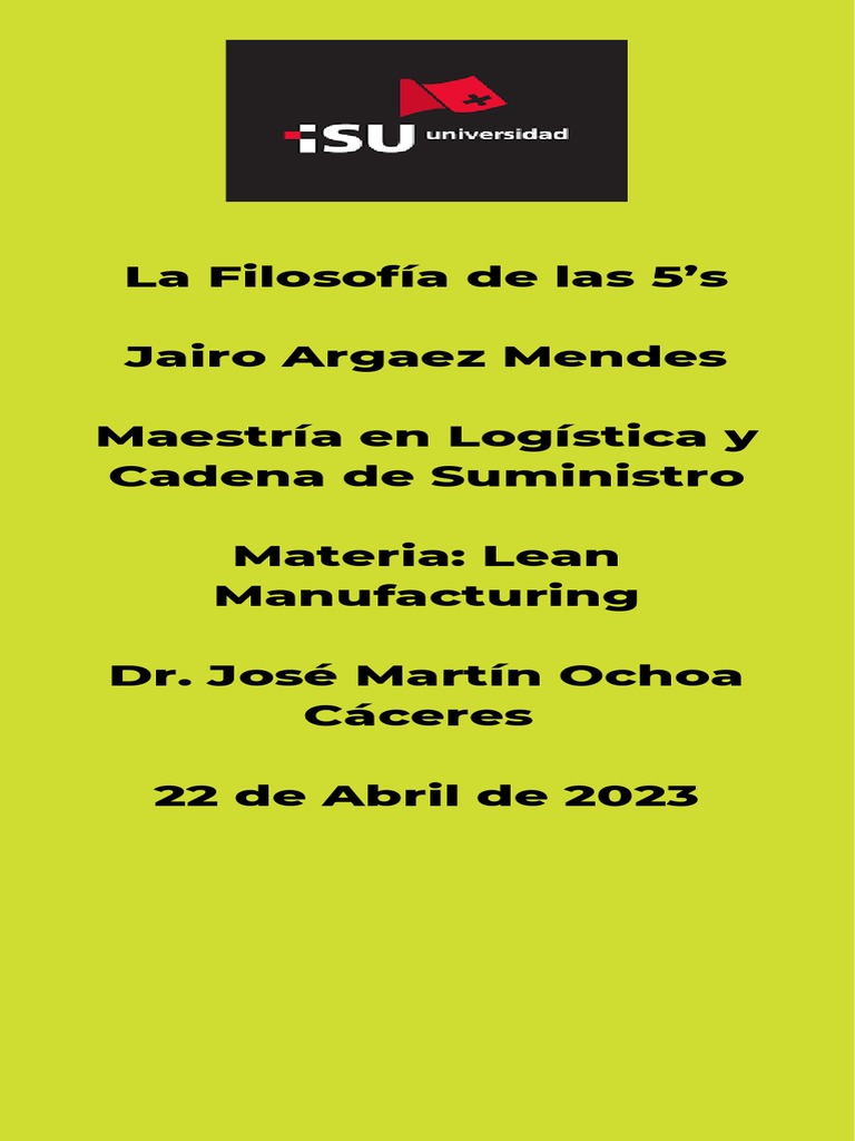 Infografia Filosofía de Las 5s | PDF