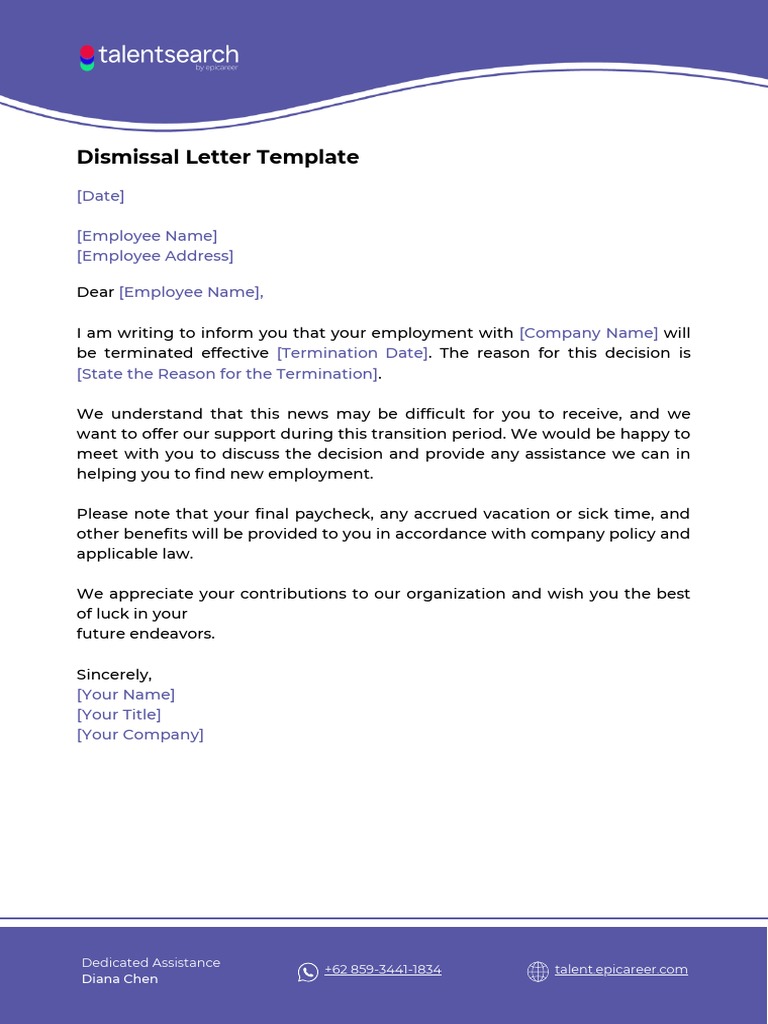 Dismissal Letter Template | PDF