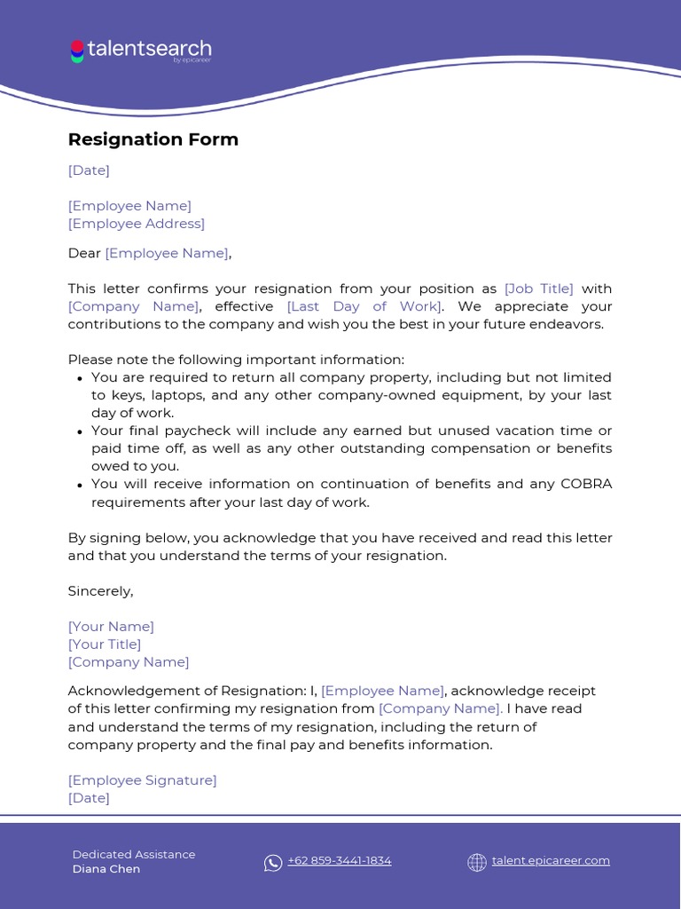 Resignation Form | PDF